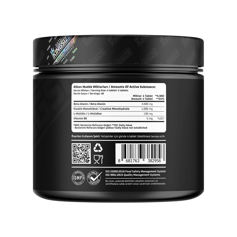 Kingsize Nutrition Beta Ala 9 Complex 160 Tablet | Supplementler
