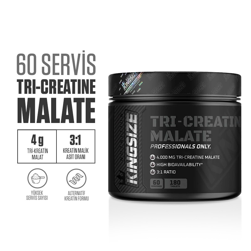 Kingsize Nutrition Tri-Creatine Malate 180 Tablet | Supplementler
