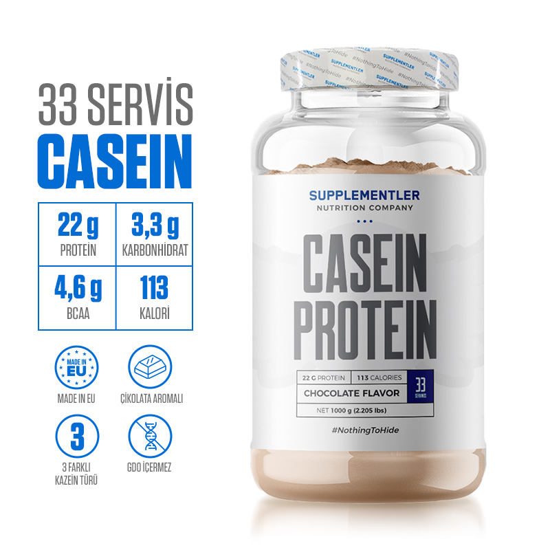 Supplementler.Com Casein Protein 1000 Gr - Kazein (Süt Proteini)