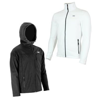 MuscleCloth Pro Softshell Mont + Tam Fermuarlı Erkek Polar Beyaz ...